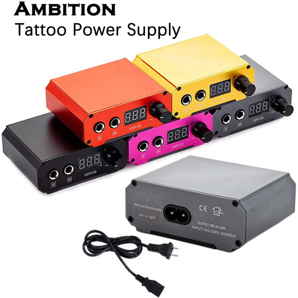 Tattoo Power Supply - Ambition Professional Mini LCD Dual Tattoo Power ...