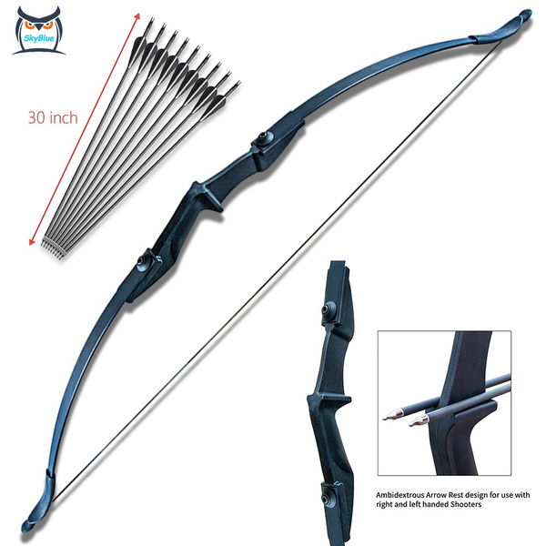 2022 Arco professionale da 40 libbre Recurve Bow + frecce da 12 pezzi potente arco dritto e ...