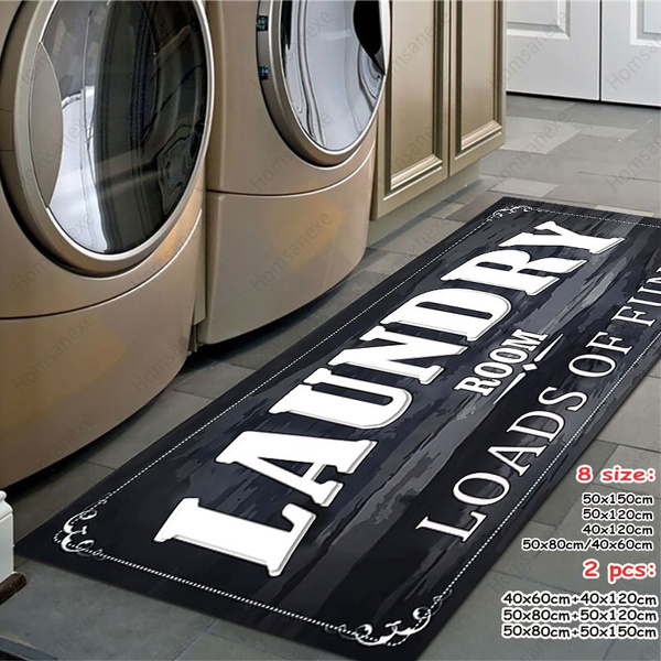 Black Laundry Room Carpet Non-Slip Floor Mat Laundry Room Mat Entrance ...