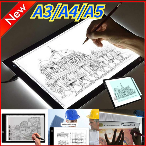 New A3 Portable LED Light Box Tracing Drawing Light Pad Table Stencil ...