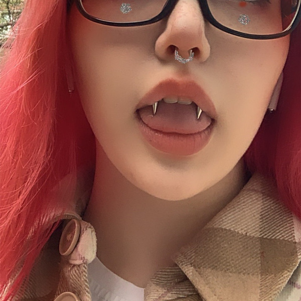 Zombie Teeth Vampire Horseshoe Piercing Jewelry Titanium Steel ...