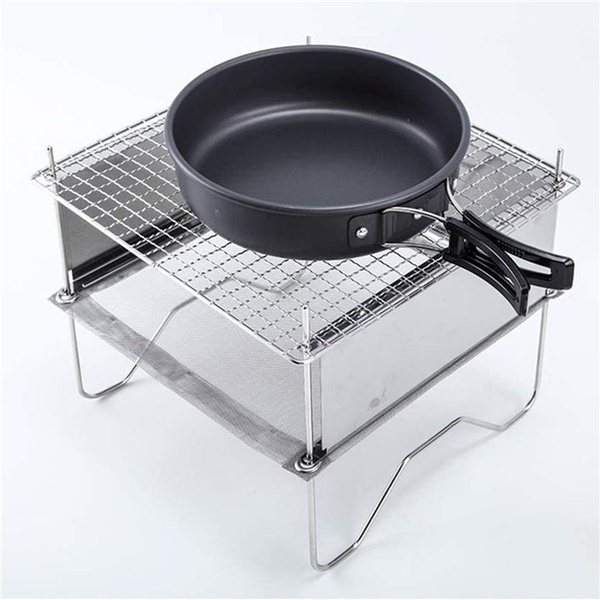 New Outdoor Camping Stainless Steel Folding Campfire Barbecue Burning ...