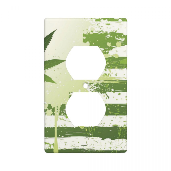 Grass Pot Leaf Outlet Plate Covers Duplex Device Receptacle Wall Plate ...