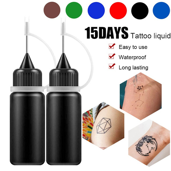 50ml Long Lasting Temporary Tattoo Liquid Tattoo Paste Black Brown Red ...
