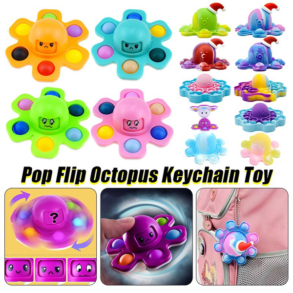 Pop Fidget Spinner Toys,Cartoon Cute Flip Octopus Face Changing Toy ...