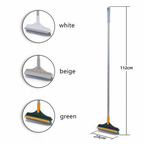 2 In 1 Adjustable V shaped Cleaning Scrub Brush and Scraper Squeegee ...