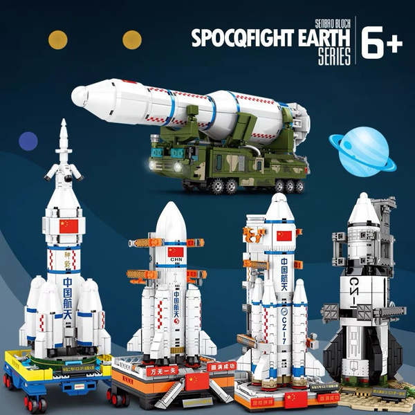Space Station Saturn V Rocket Building Blocks Bricks DIY Toys for ...