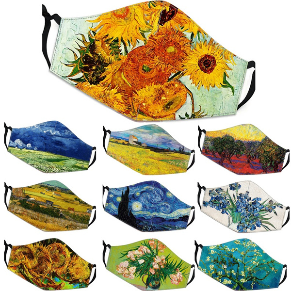 Famous Van Gogh Painting Mask，Artistic Mask， Colorful Sunflower Fine ...