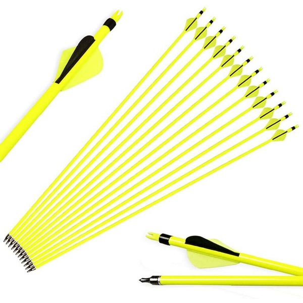 6/12pcs 30" Archery Carbon Arrows SP500 Tips Target Compound Recurve ...