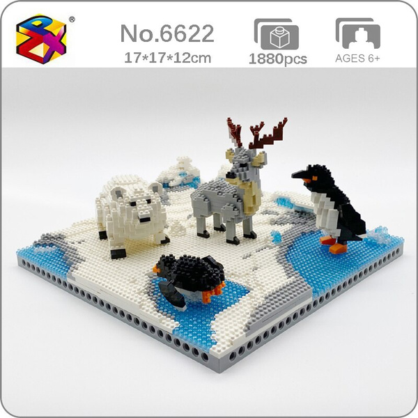 Animal World Penguin Bird Polar Bear Deer 3D Model DIY Mini Diamond ...