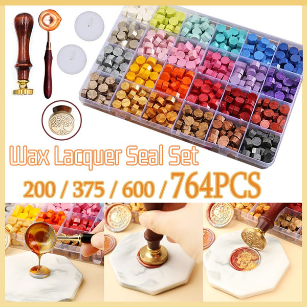 NEW 200/375/600/764PCS Lacquer Wax Seal Stamp Kit Wax Beans Set ...