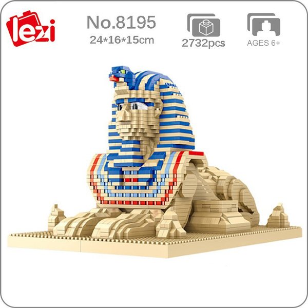 World Architecture Egypt Pharaoh Sphinx Monster Model Mini Diamond ...