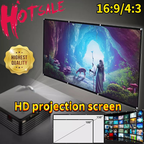 Hot Sell！16:9 Hd Soft Projector Screen Indoor Outdoor Portable Movie ...