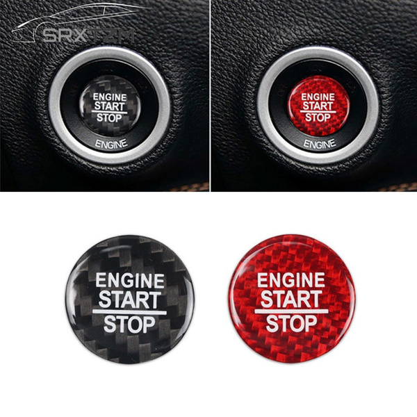 Carbon Fiber Car Engine Start Stop Button Cap Trim Cover Carbon fiber ...