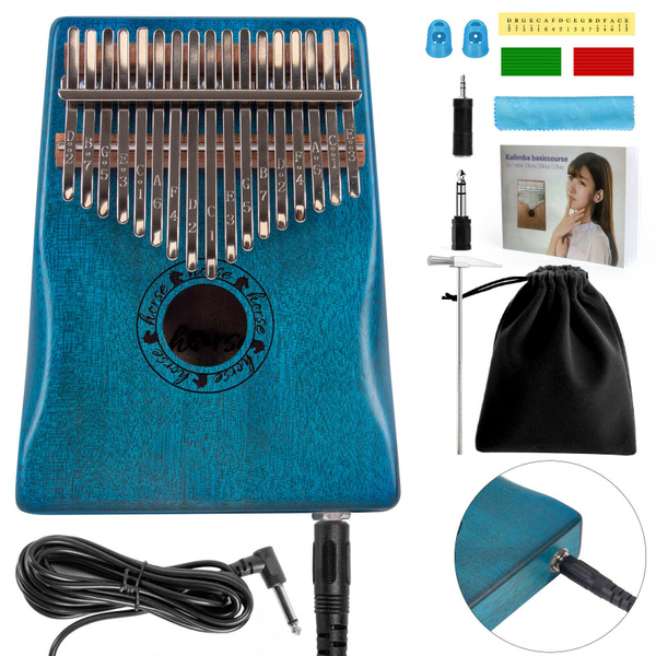 Horse 17 Key EQ Kalimba,Electric Finger Thumb Piano Built-in Pickup ...
