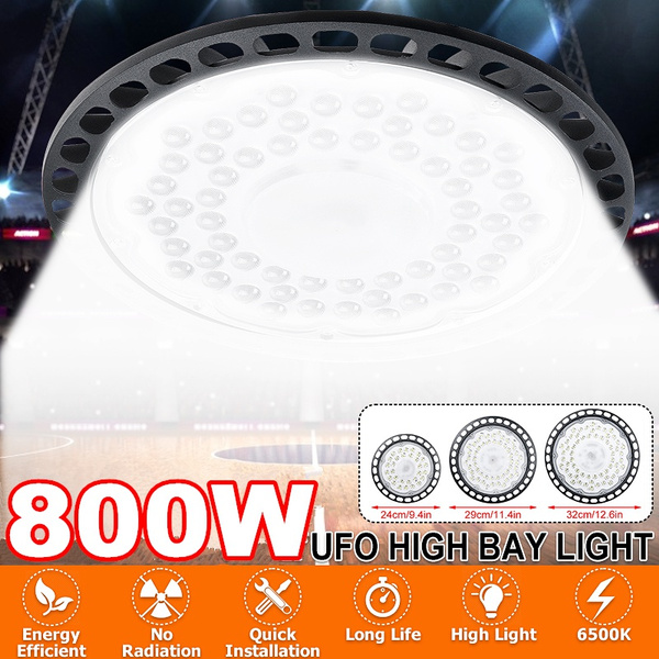 800W 500W 300W 6500K Foldable LED High Bay Light UFO Garage Ceiling ...