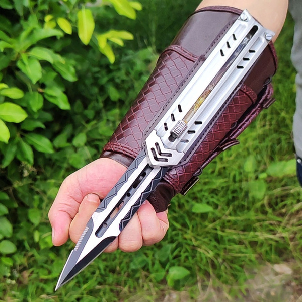 Assassin's Creed Medieval Leather Arm Armor Larp Rivets Bracer KongFu ...