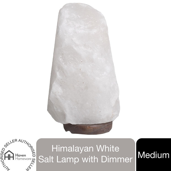 Haven Natural Therapeutic Himalayan White Salt Lamp With Dimmer, Medium ...