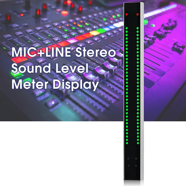 Dual Channel MIC/LINE Sound Level VU Meter RGB Music Spectrum ...