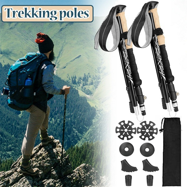 Folding Trekking Poles, 2/1 Pieces of Foldable Trekking Poles ...