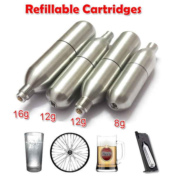 304 Stainless Steel Rechargeable 8g 12g 16g CO2 Cartridge for Co2 ...