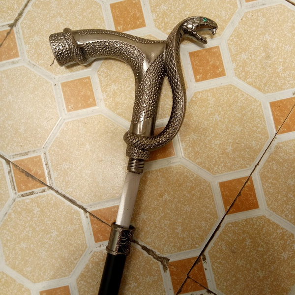 Snake-Head Luxury Walking Cane Man Vintage Cane Party Antique Stick ...