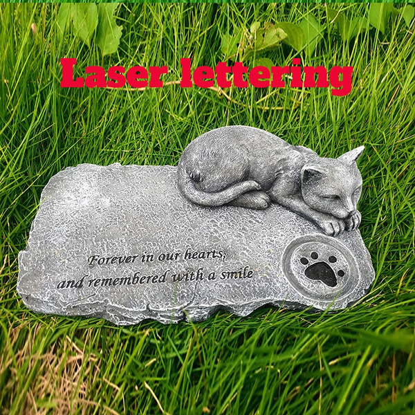 Cat Tomb Pet Gravestone Memorial Stone Tombstone Cat Paw Print Animal ...