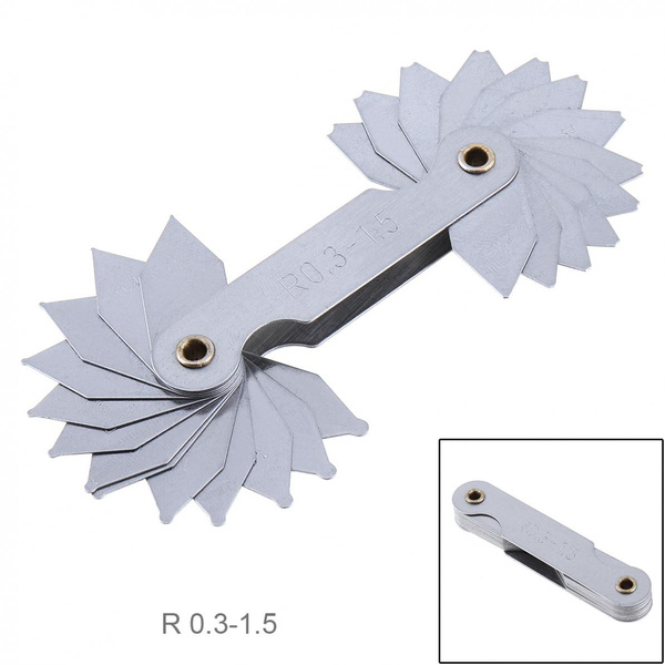 26pcs/set R0.3-1.5A7C16 High Precision Stainless Steel Radius Gauge ...