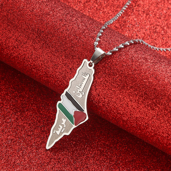 Stainless Steel Palestine Pendant Chain Necklaces Silver Color Gold ...