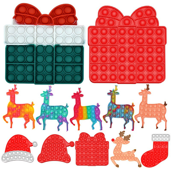 New Santa Claus Push Bubble Fidget Toys Children Anti Stress Squeeze ...