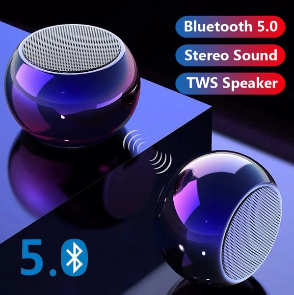 Outdoor Portable Wireless Bluetooth Speaker Round Electroplated ...