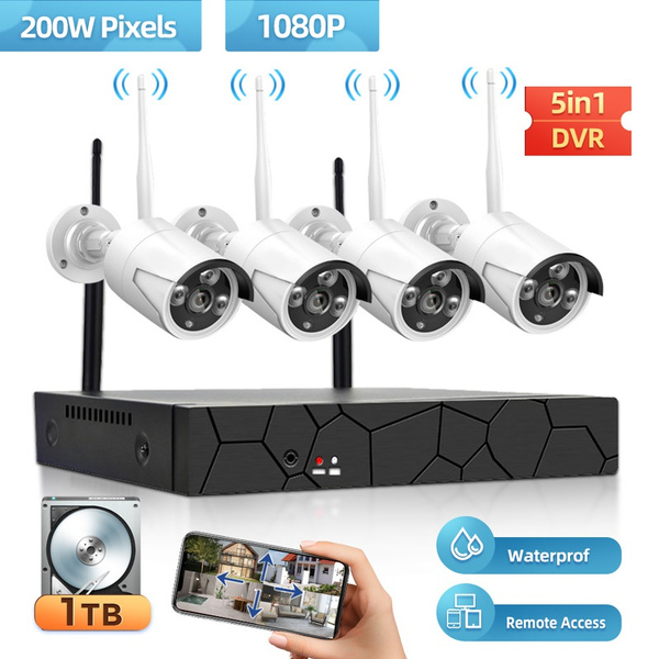 New 1080P 8CH 1TB Wireless CCTV System Wireless NVR Kit Security ...