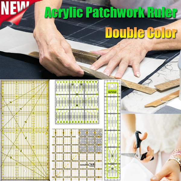 Acrylic Patchwork Ruler Double Color Tailor Yardstick Cutting DIY ...
