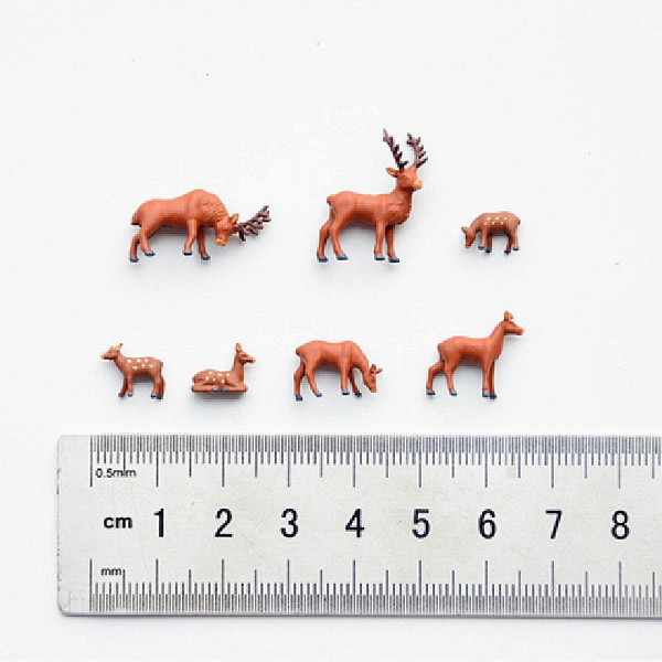 7Pcs Ho Scale Model Deer Miniature Simulation Sika Deer Wild Animal ...