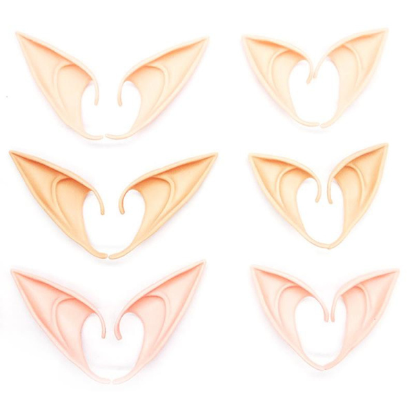 1Pair Halloween Latex Elf Ears High Simulation Soft Harmless False Ears ...