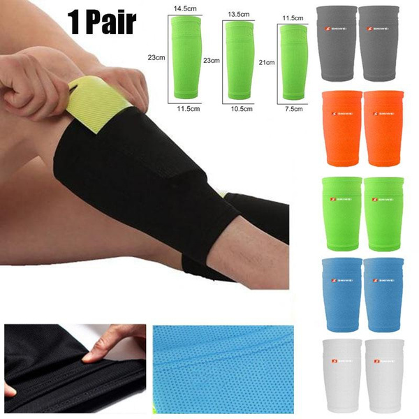 Adult Kids Soccer Protective Leg Sleeves Calf Support Socks Shin Guard ...