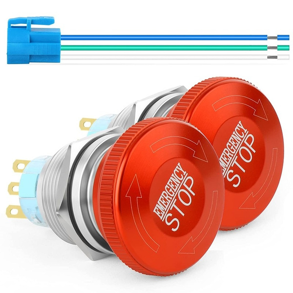 32mm Stainless Steel Emergency Stop Button, Air Brake Knobs with Wire ...