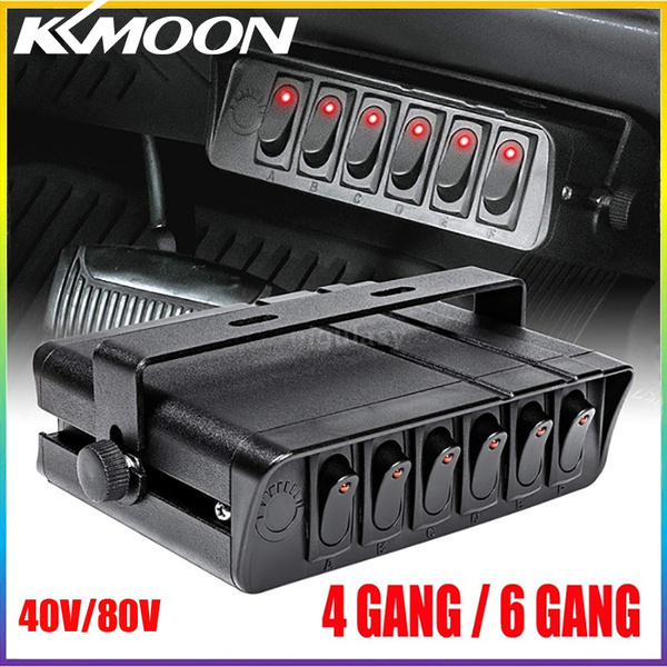 80-Amp On/Off Switch Box Controller 20A Rocker Switches Box 12V SPST 6 ...