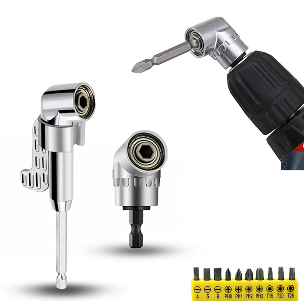 105 Degree Angle Screwdriver Set Holder Adapter Adjustable Bits Nozzles ...