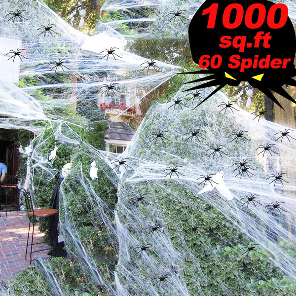 Halloween Spiders Web Decorations,Super Stretch Spiders Web with Fake ...