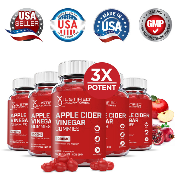 (5 Pack) Apple Cider Vinegar Gummies 1000MG ACV Made from The Mother ...