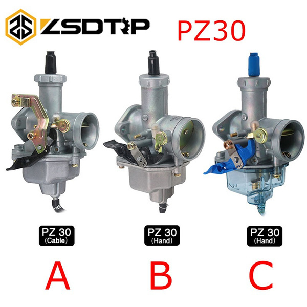 ZSDTRP Motorcycle Carburetor Carb PZ30 Hand/Cable/Carburetor Float Bowl Transparent Chock fit ...