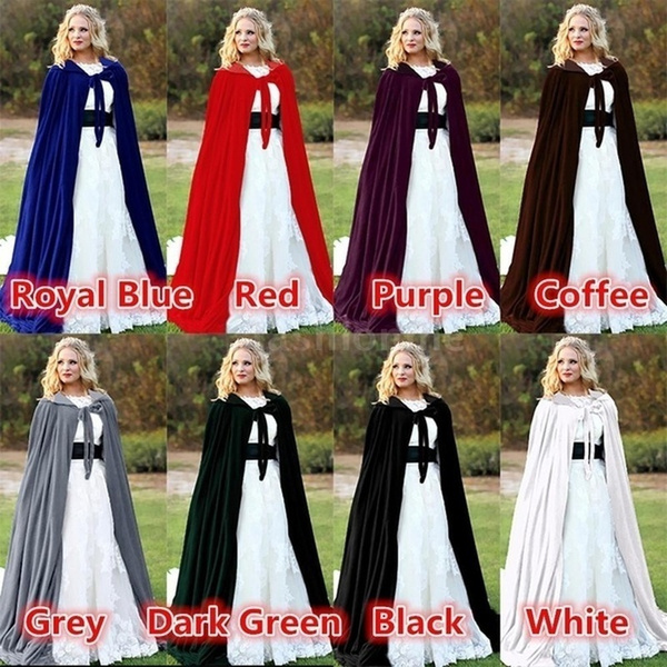 Unisex Men Women Reaper God Gothic Hooded Velvet Cloak Cape Robe Gown ...