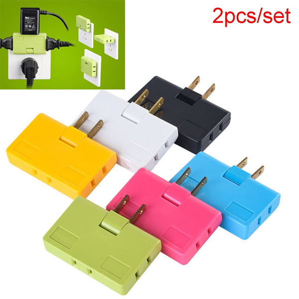 2pcs 3 Ways Wall Outlet Extender Light Rotatable Socket Converter 180 ...
