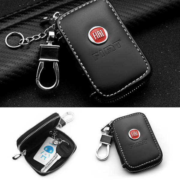 1pc New Stylish High-grade Leather Car Badge Key Case Car Accessories ...