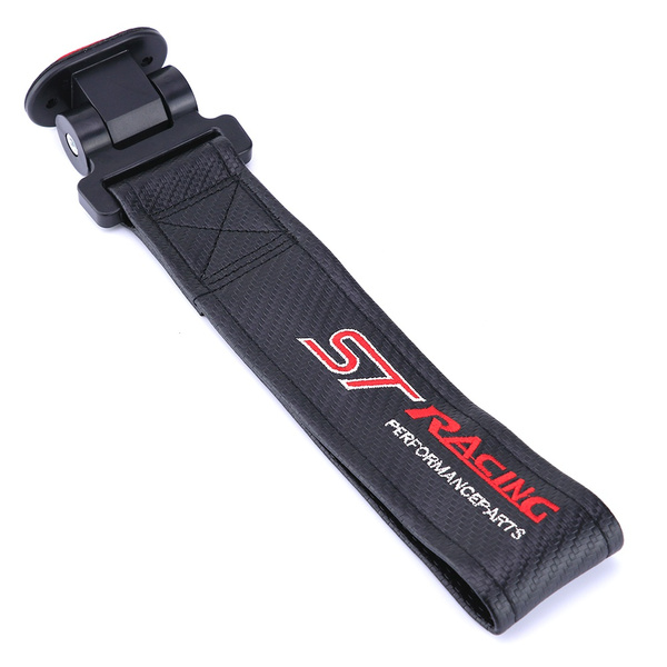 Car tow strap for ST RACING emblem Towing Rope Belt carbon fiber style ...