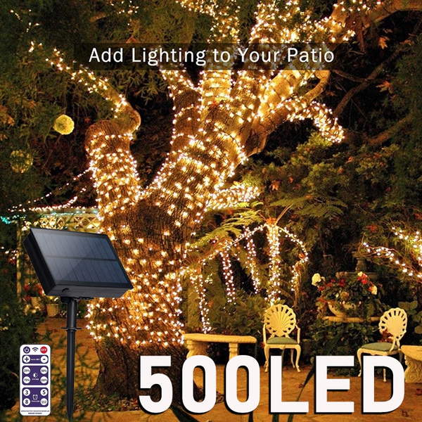 Solar String Light with Remote,Upgraded 100/200/300/500 LED Outdoor ...