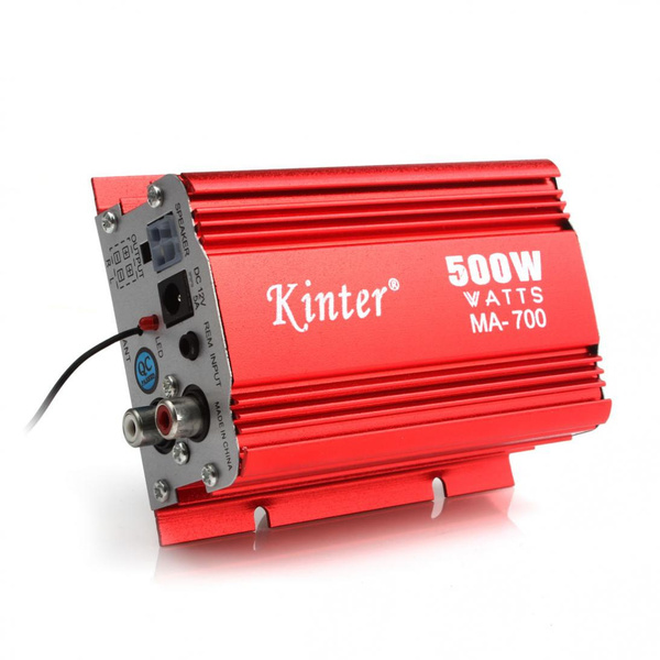 Red MA-700 500W Car Motorcycle 2 Channels Audio AMP Amplifier Support ...