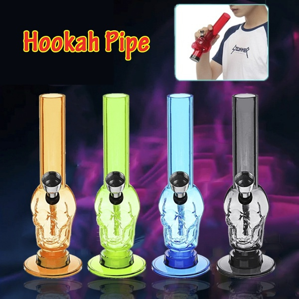 Acrylic Hookah Pipe Water Smoking Pipes Tobacco Translucent Skull ...
