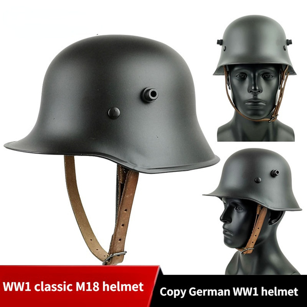 German M18 Helmet Steel Safety Helmet WW1 Black German Austria M1916 ...